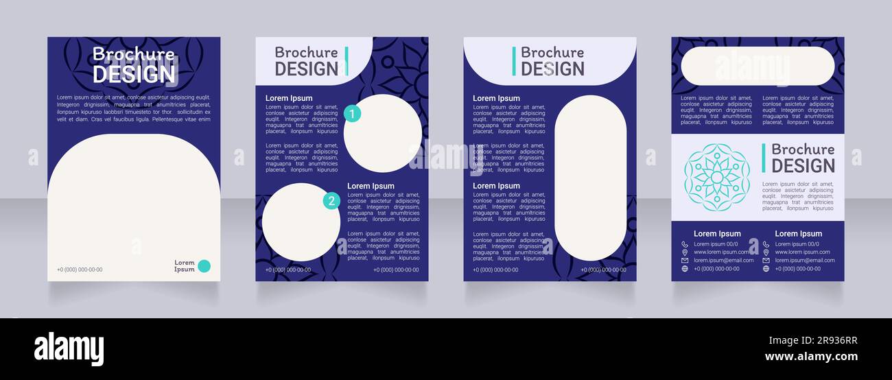 Dark blue boho ornamental blank brochure design Stock Vector Image ...