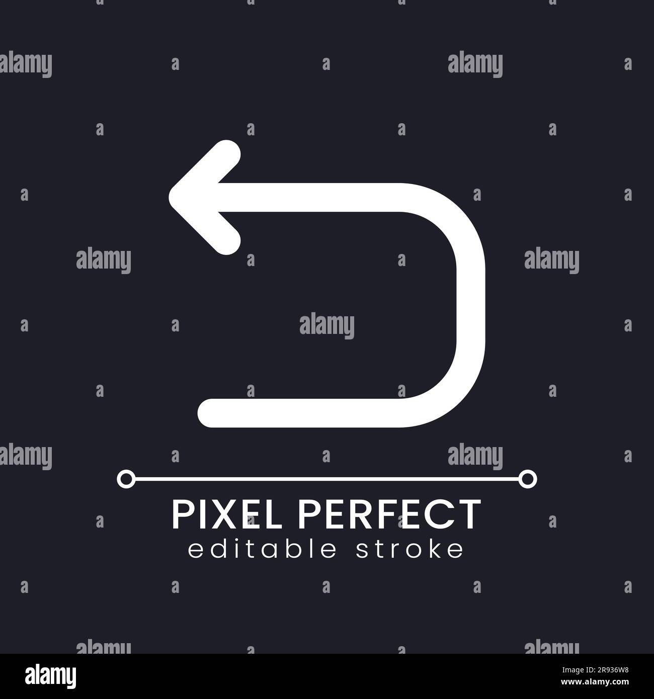 Backward arrow pixel perfect white linear ui icon for dark theme Stock Vector Image & Art - Alamy