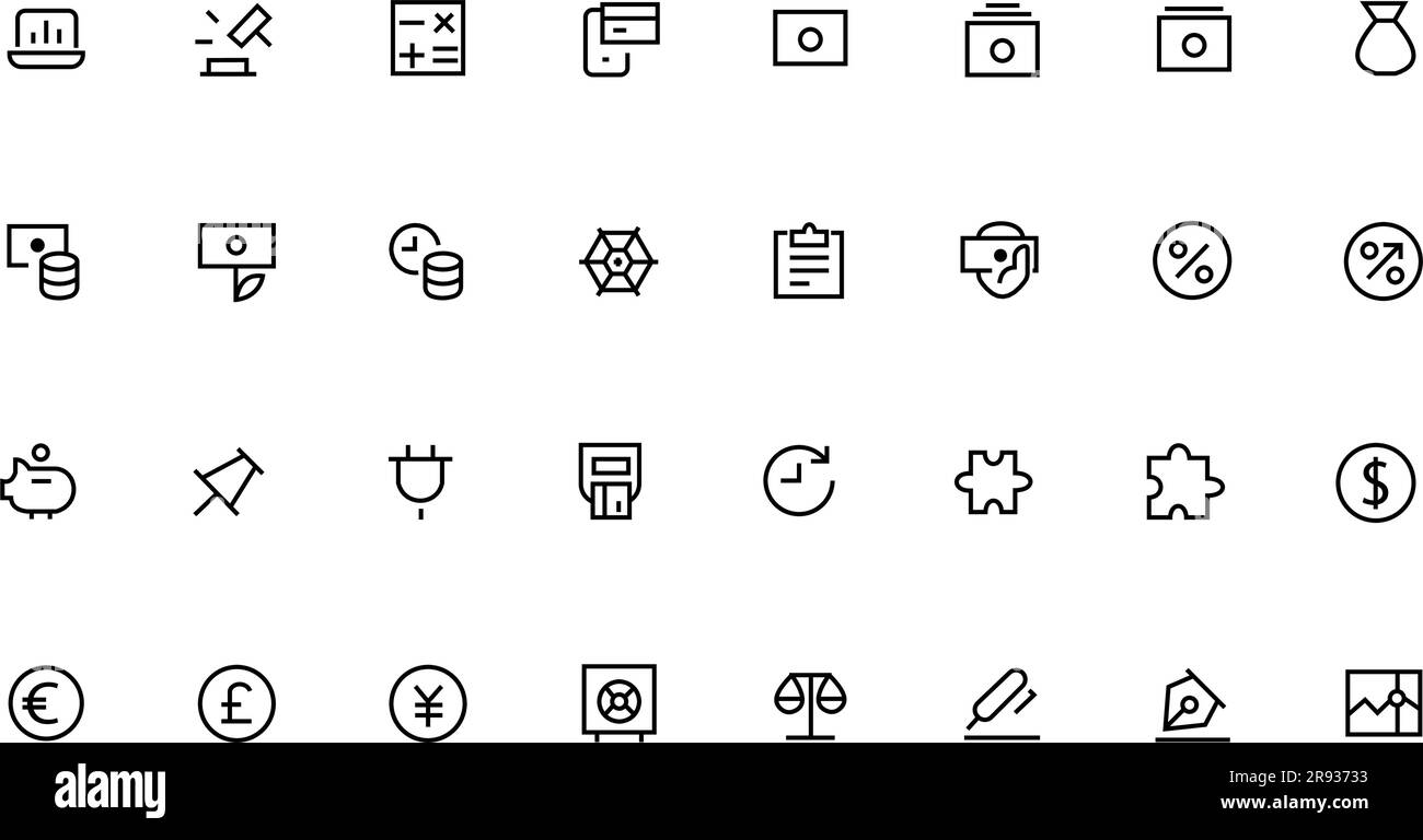 SEO and promotion line icons collection. Business and finance icons ...