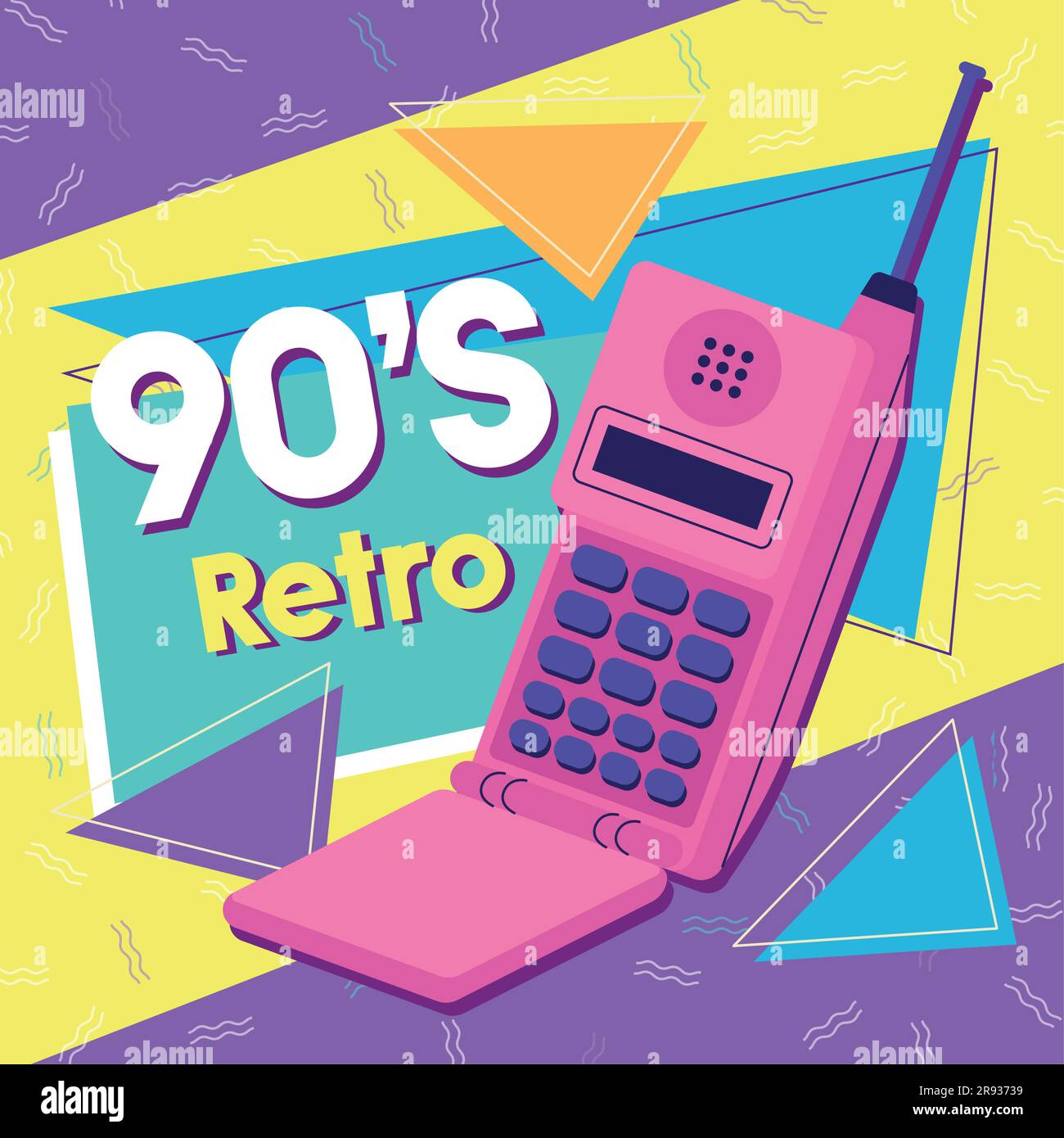 Isolated mobile phone Nostalgic retro background Vector Stock Vector ...