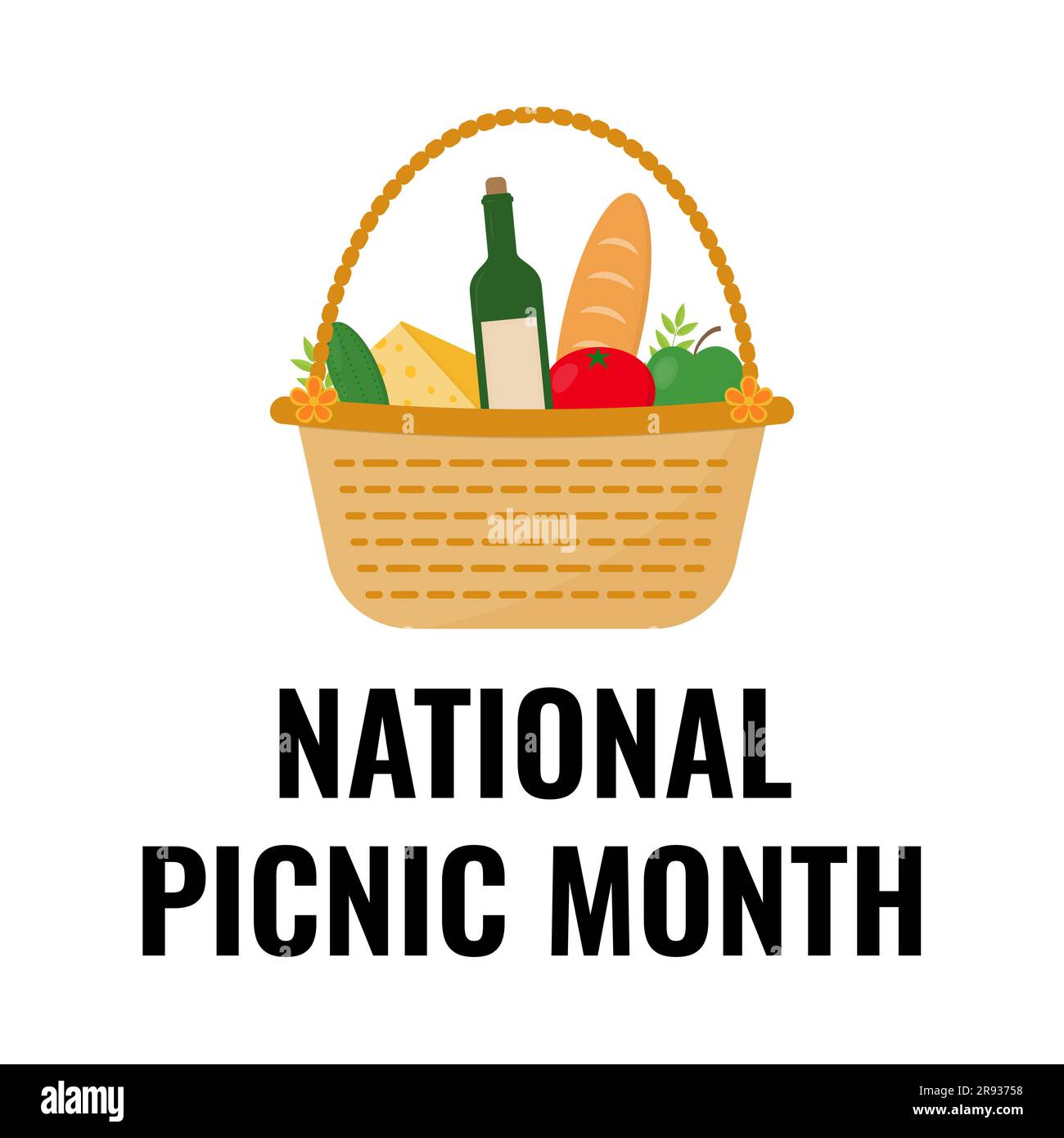 National picnic month. Annual event on July. Vector template for ...