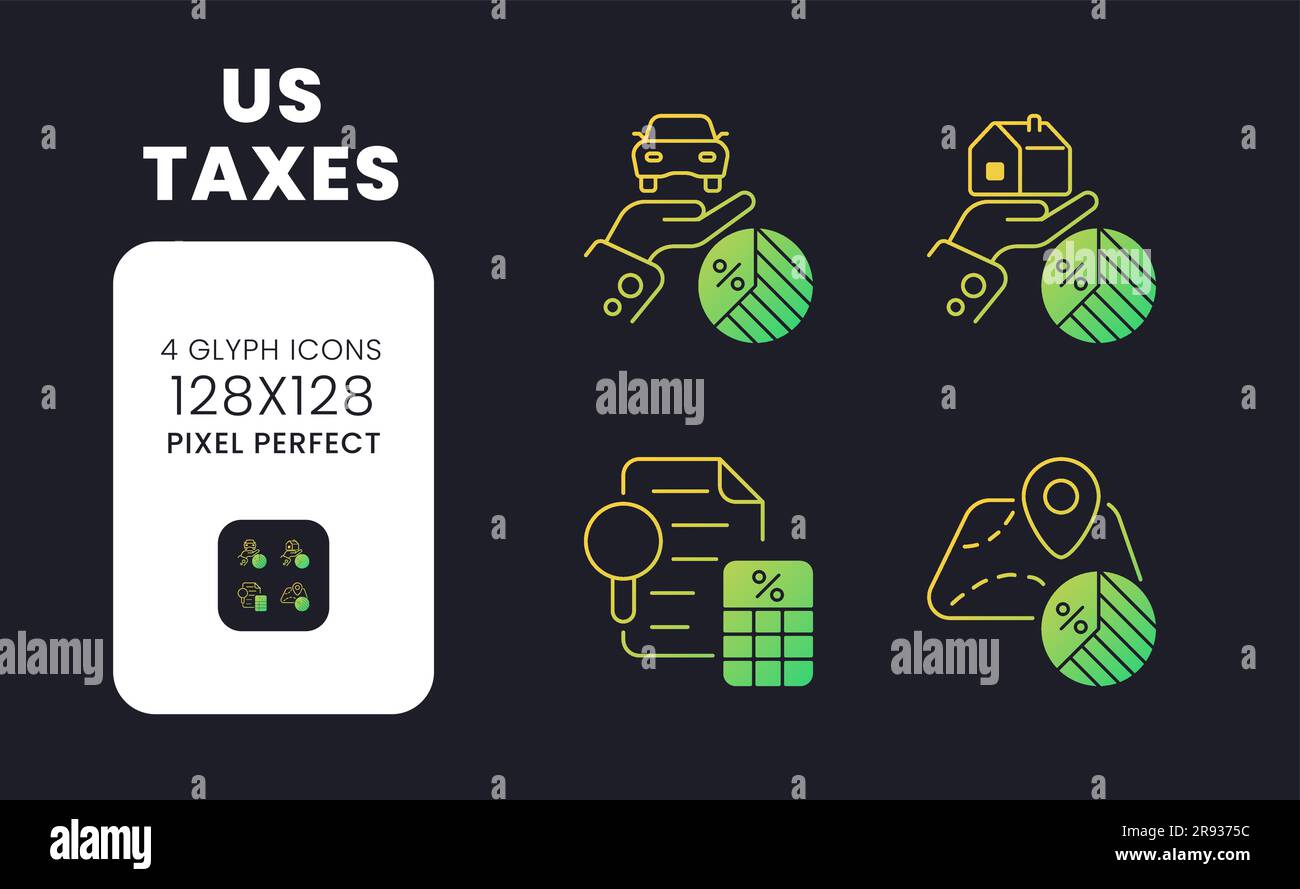 US taxes yellow solid gradient desktop icons Stock Vector Image & Art ...