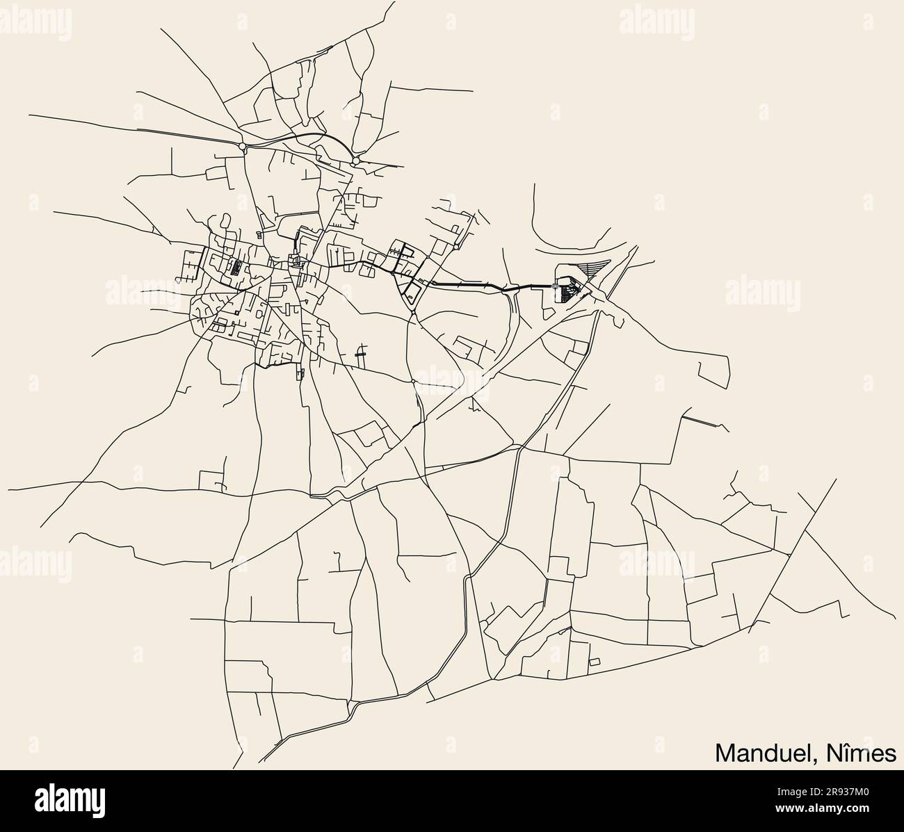 Street roads map of the MANDUEL COMMUNE, NÎMES Stock Vector Image & Art ...