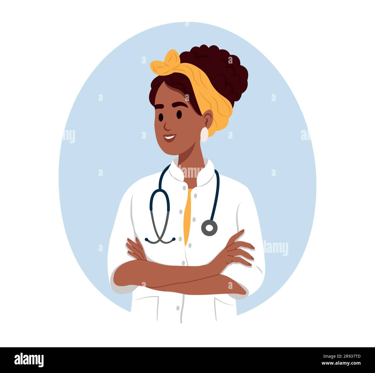 Avatar of a smiling african female doctor, medical worker Stock Vector ...