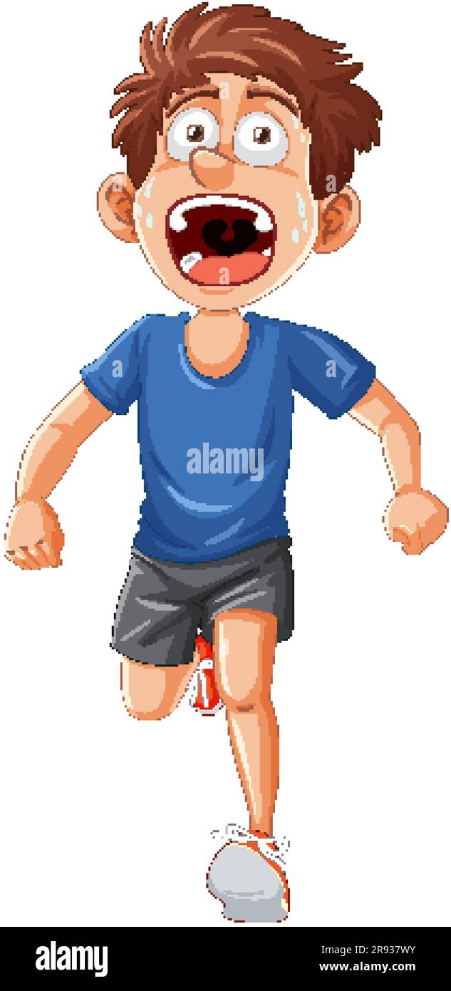 Exhausted Runner Cartoon Character illustration Stock Vector Image ...