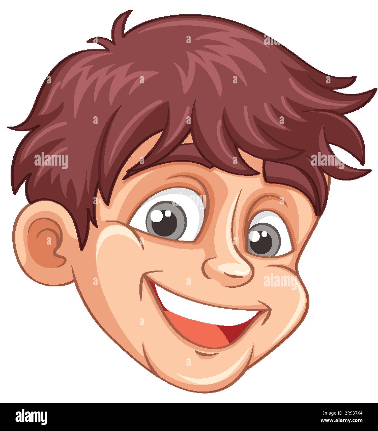 Cheerful Boy with Positive Expression Cartoon illustration Stock Vector ...