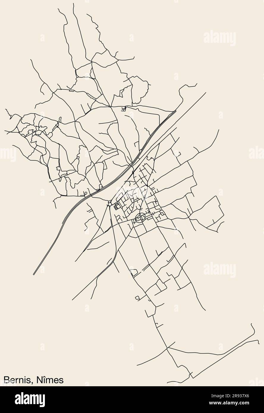 Street roads map of the BERNIS COMMUNE, NÎMES Stock Vector Image & Art ...