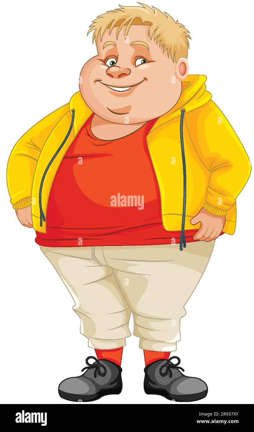 Fat boy cartoon character illustration Stock Vector Image Art Alamy