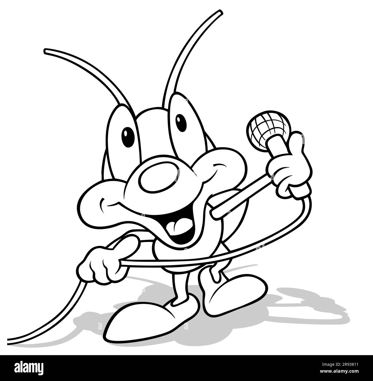 Drawing of a Funny Beetle with a Microphone Stock Vector Image & Art ...