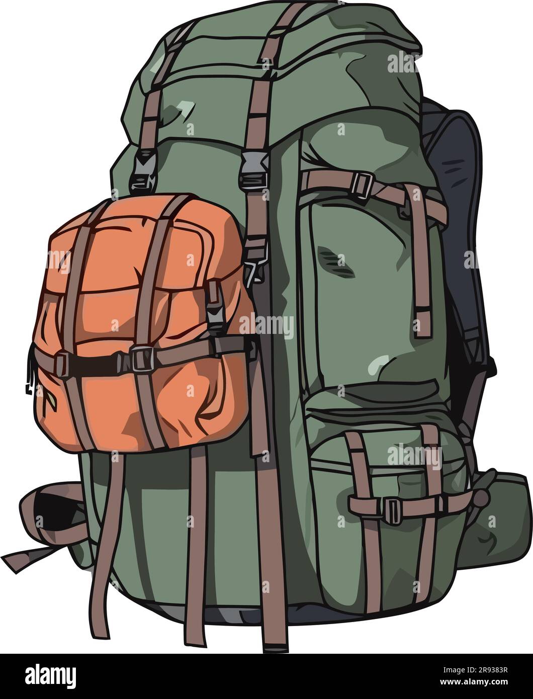 green backpack illustration over white Stock Vector Image & Art - Alamy
