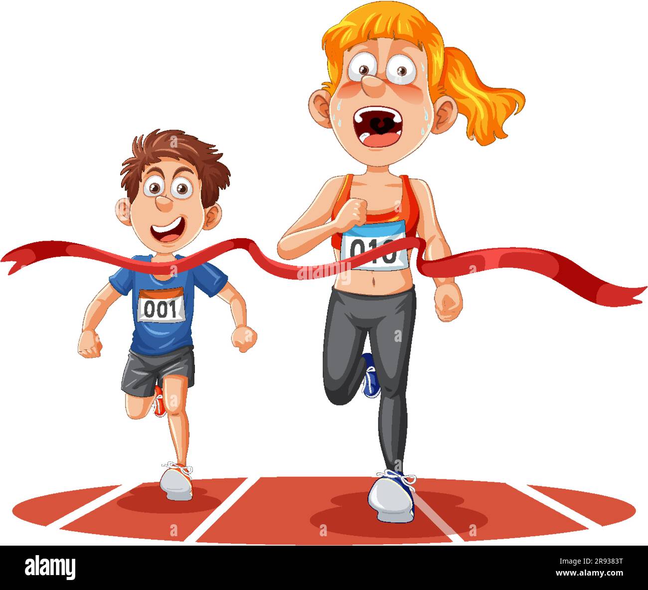Runner at finish line isolated illustration Stock Vector Image & Art - Alamy