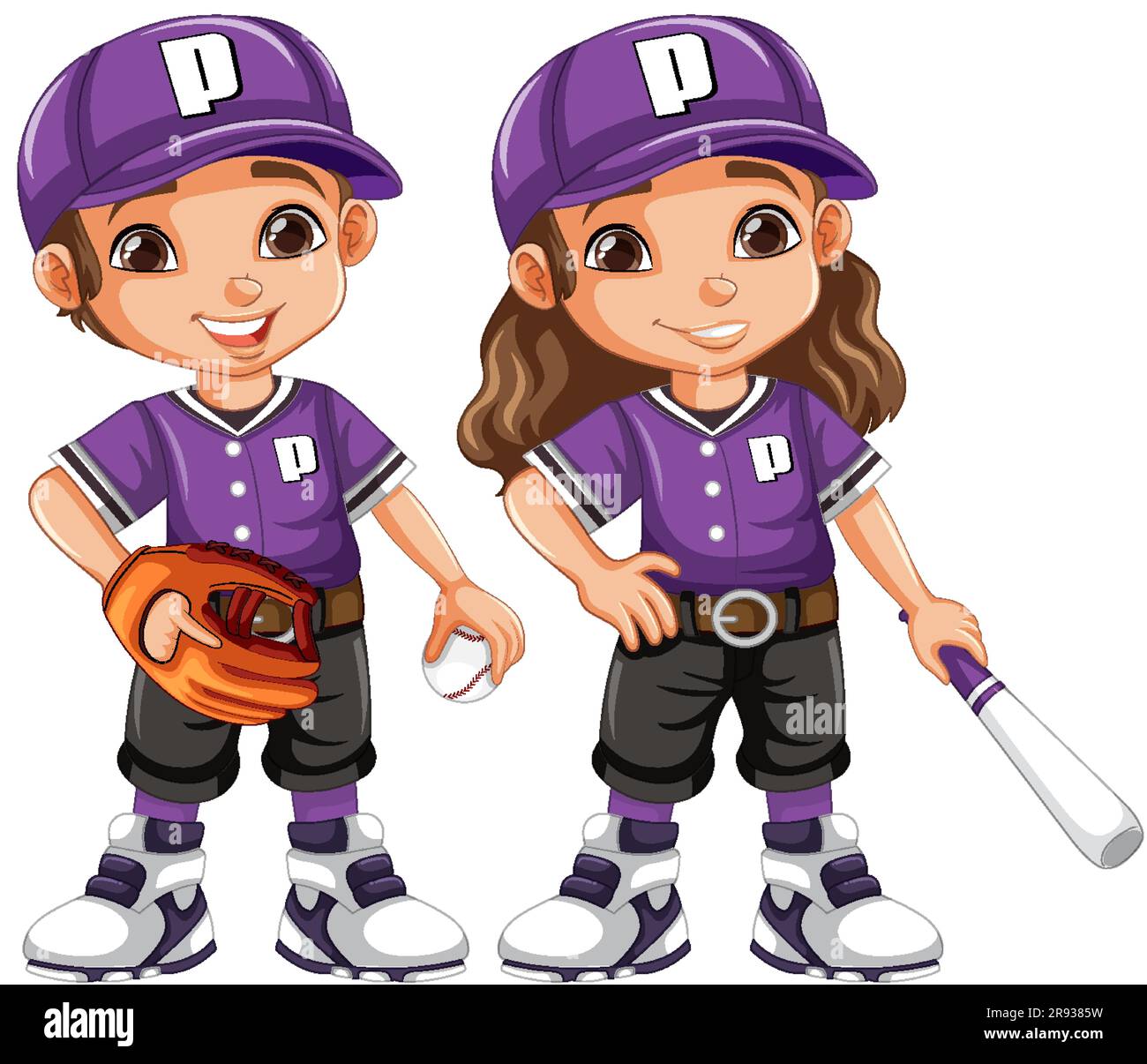 Baseball player cartoon character illustration Stock Vector Image & Art ...