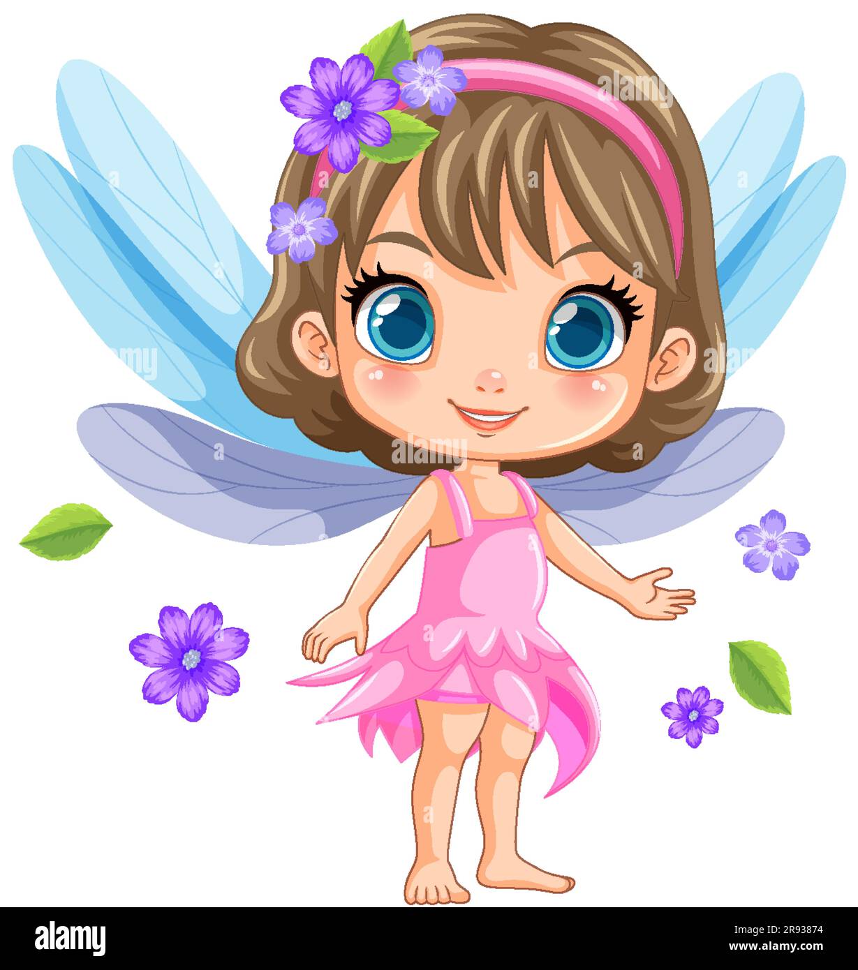 Cute fantasy fairy cartoon character illustration Stock Vector Image ...