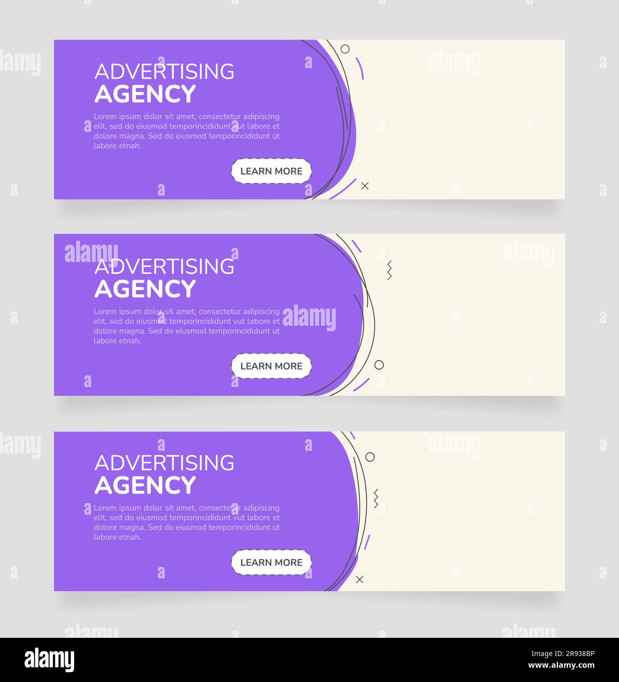 Advertising agency horizontal web banner design template Stock Vector ...