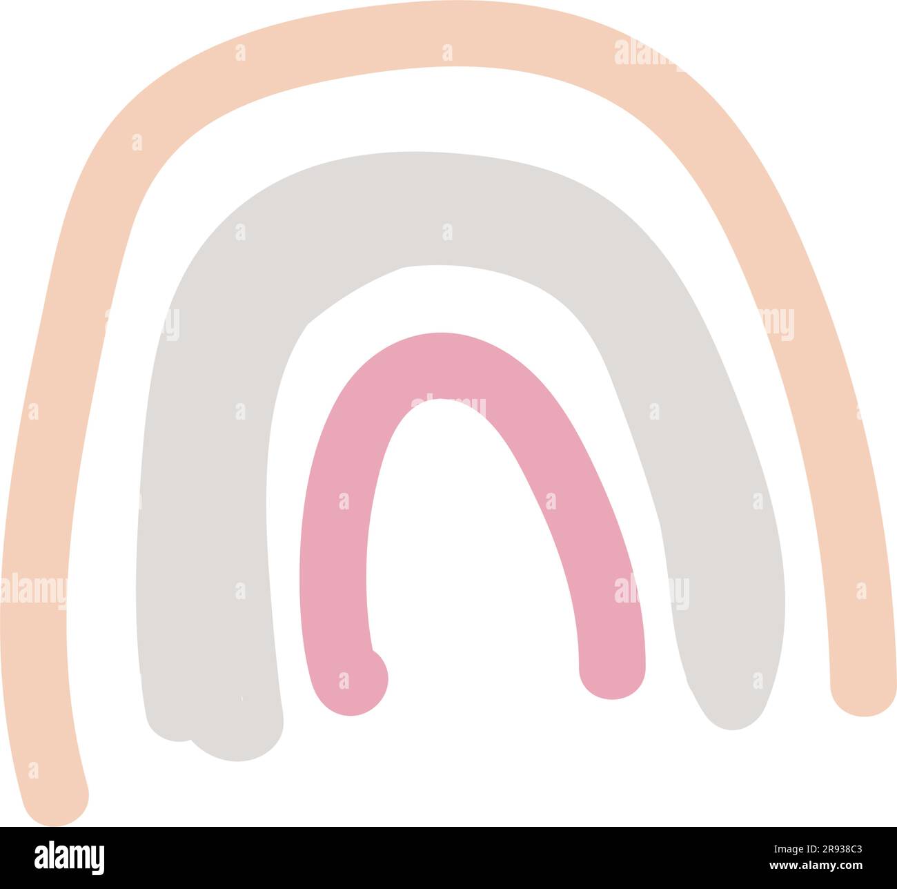 abstract cute hand drawn rainbow using pastel color . vector ...