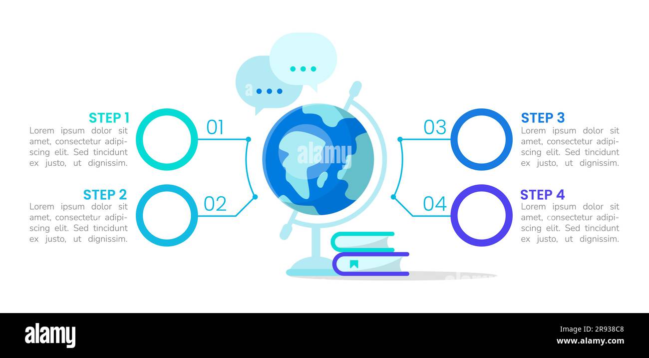 School geography course blue infographic chart design template Stock ...
