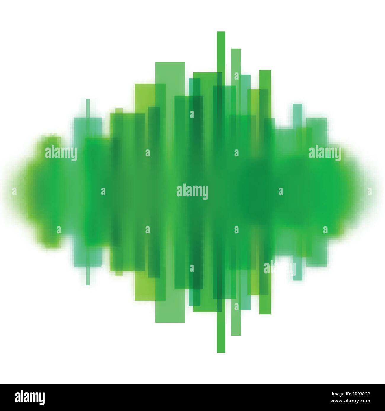 Blurred vector waveform made of transparent green lines Stock Vector ...