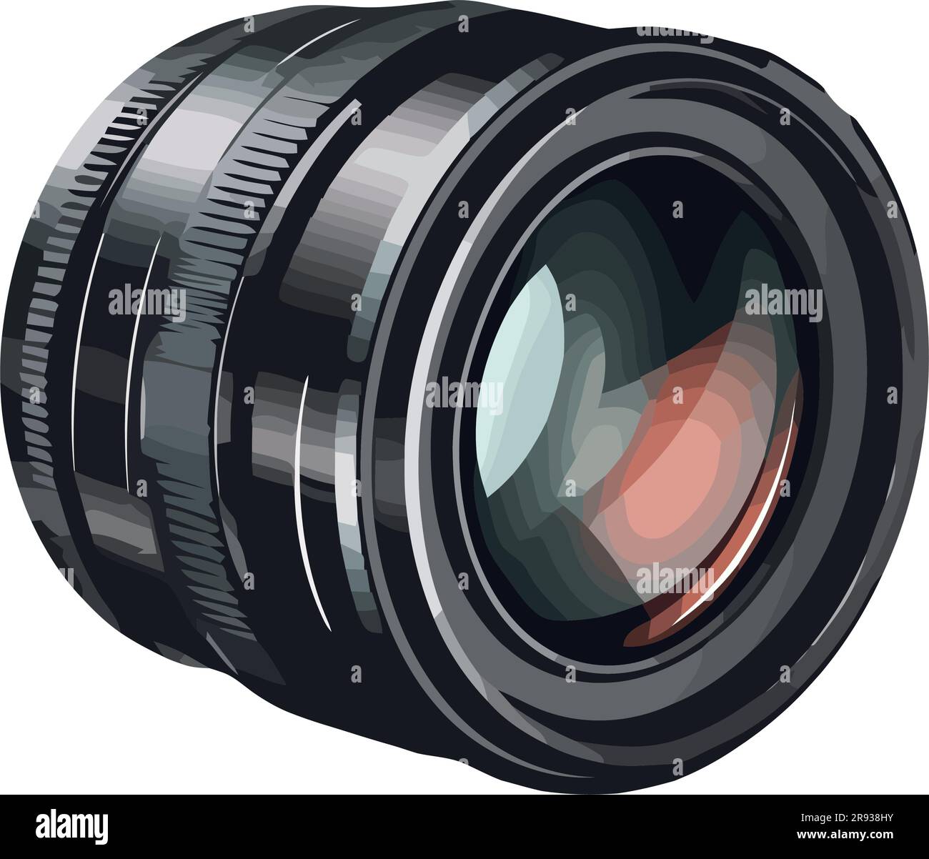 Modern camera equipment with zoom and reflection Stock Vector Image ...