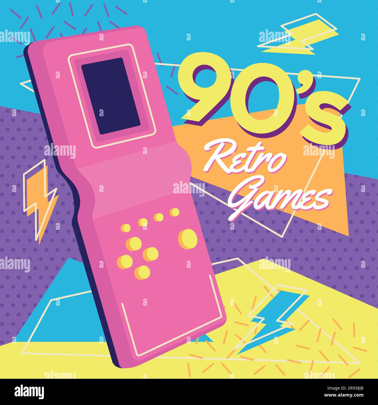 Isolated video game console Nostalgic retro background Vector Stock ...