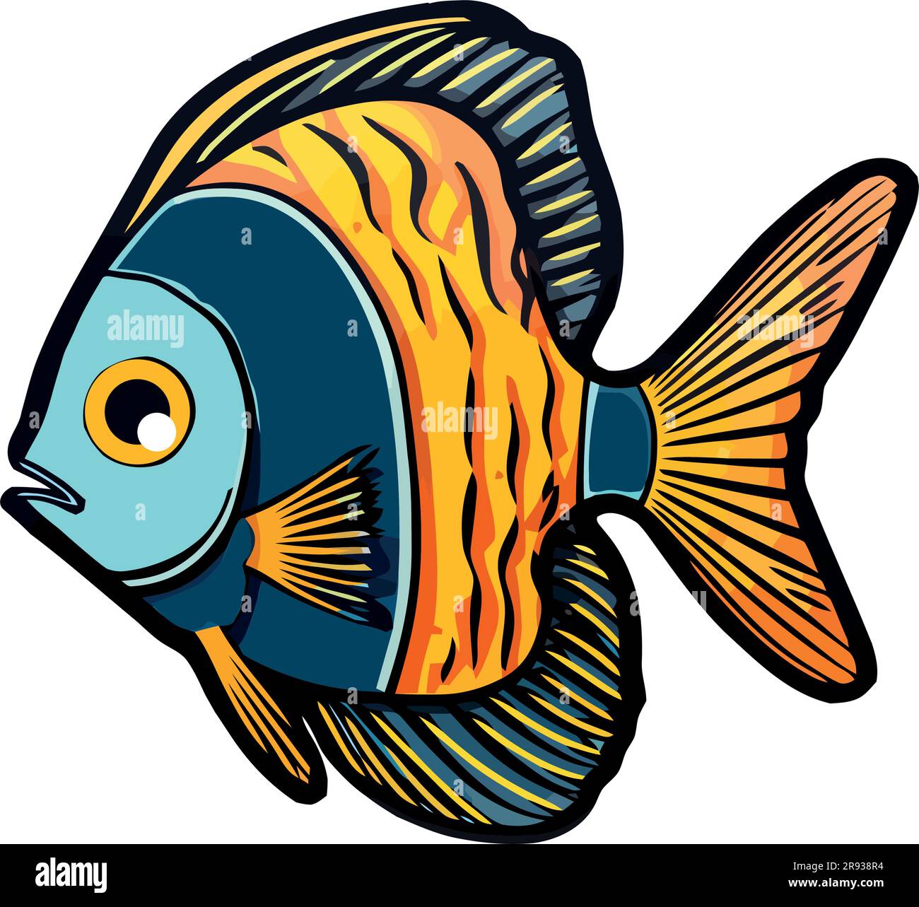 Cute cartoon fish swimming in tropical reef Stock Vector Image & Art ...