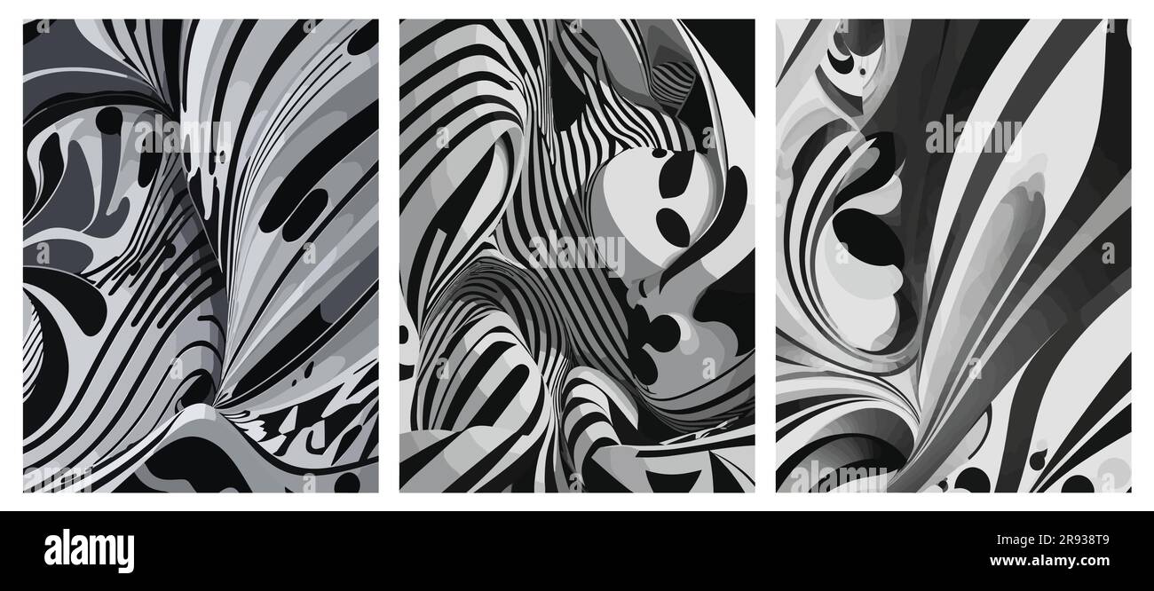 set of abstract black and white background vector Stock Vector Image ...