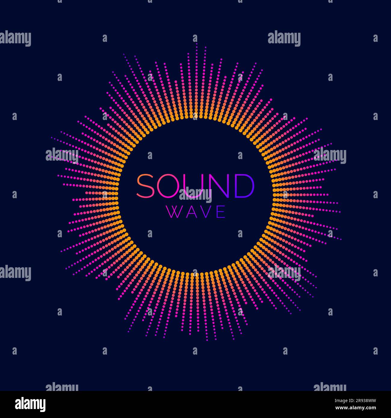 Circle sound wave visualization bar. Dotted music player equalizer ...
