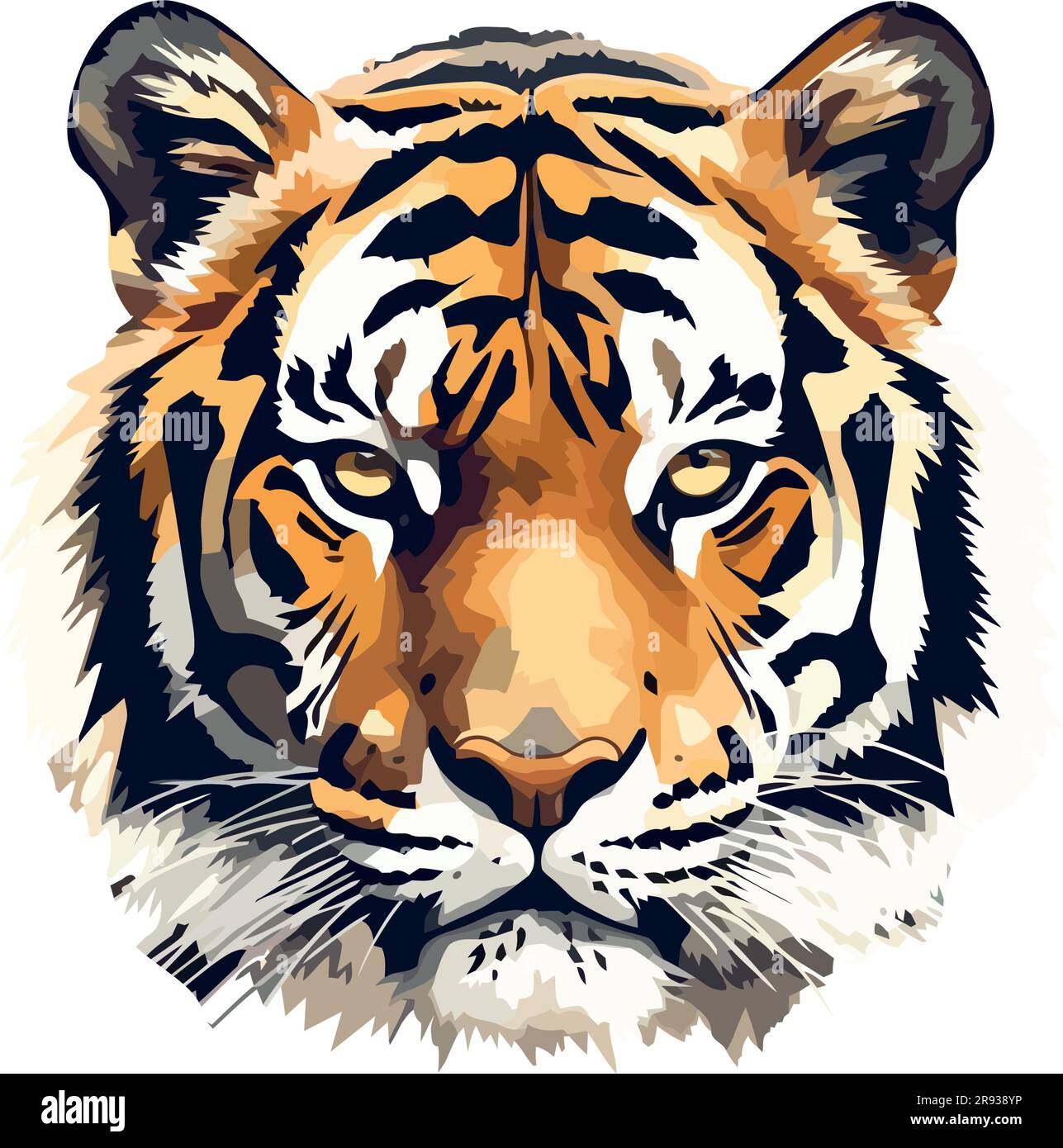 Majestic Bengal Tiger Over White Stock Vector Image And Art Alamy