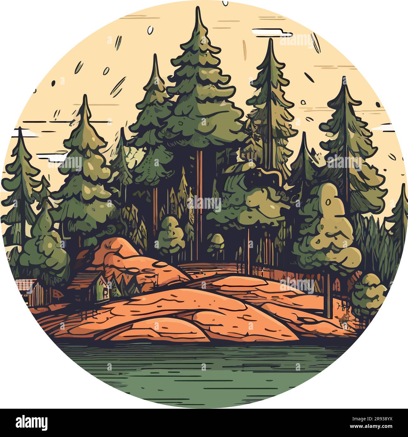 forest landscape design over white Stock Vector Image & Art - Alamy