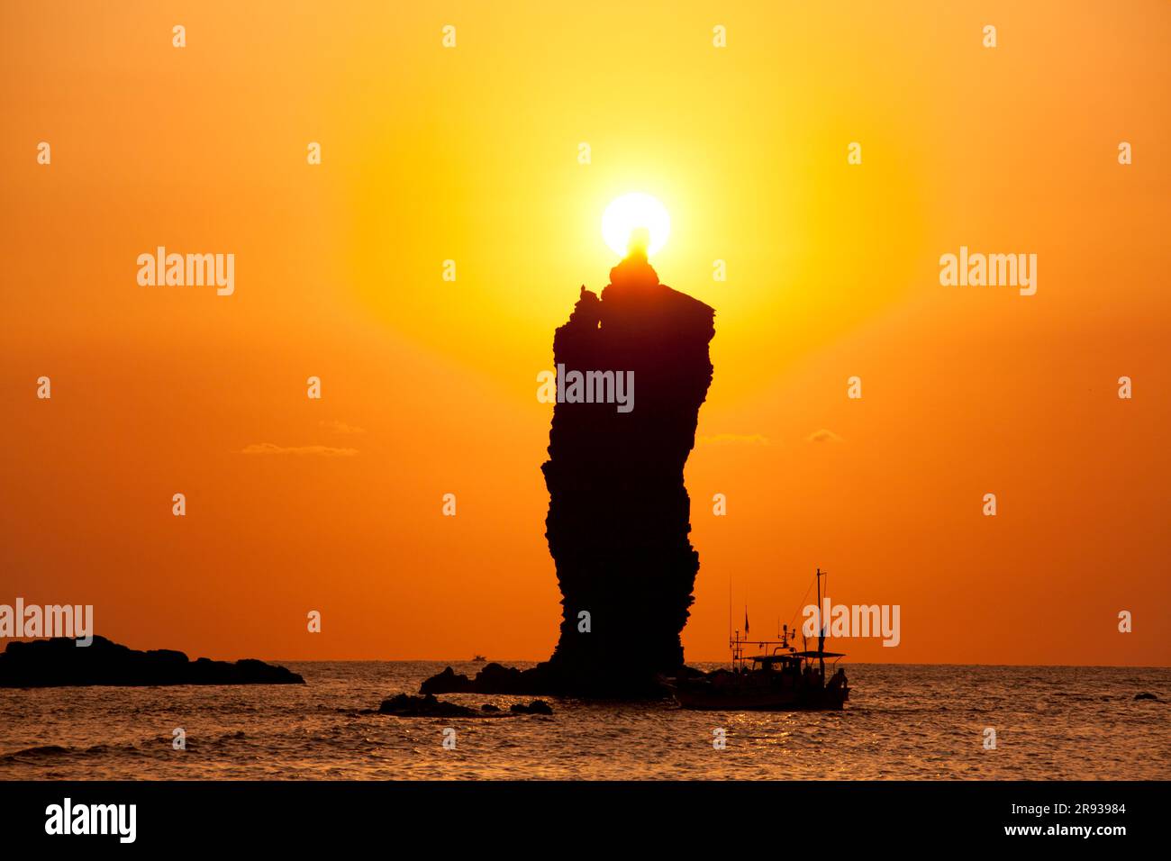 Candle Island,, the sunset and fishing boats Stock Photo - Alamy