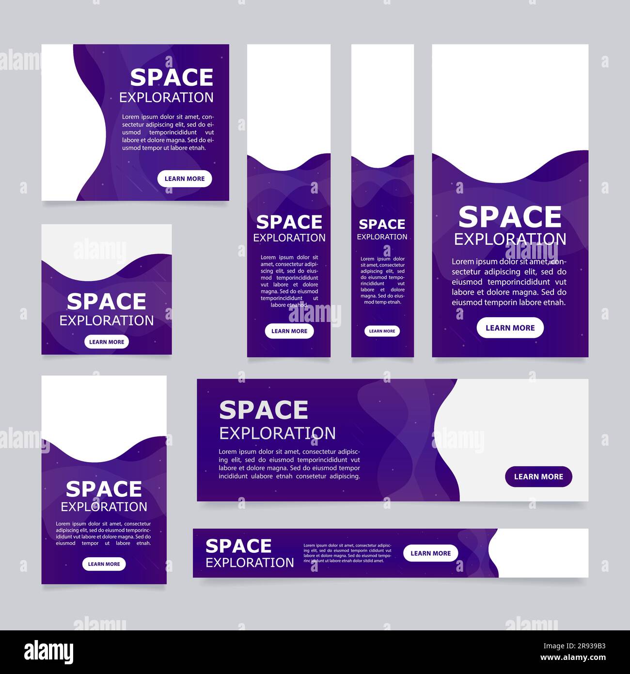 Space exploration company web banner design template Stock Vector Image ...