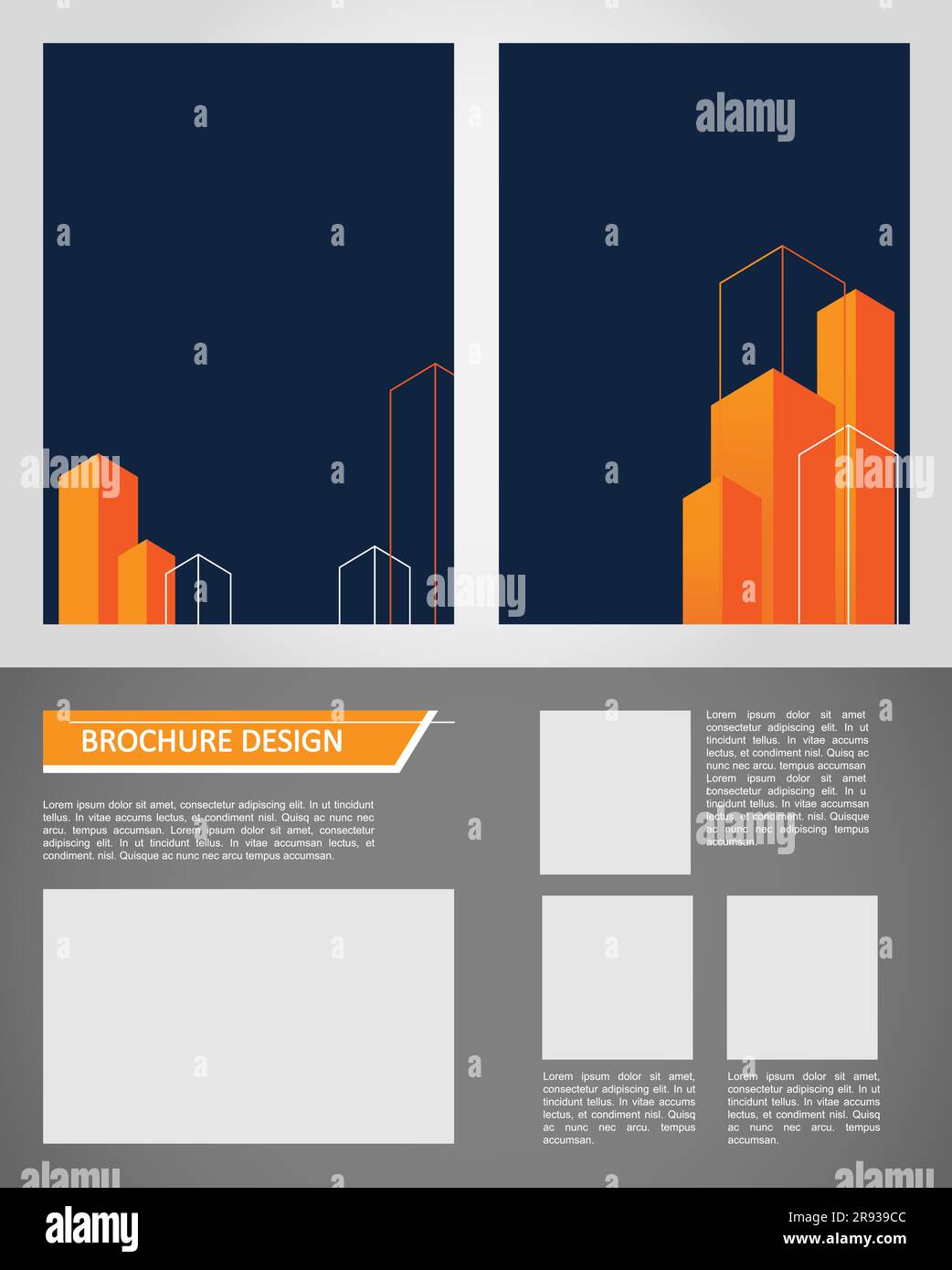 Urban planning blank brochure design elements set Stock Vector Image ...