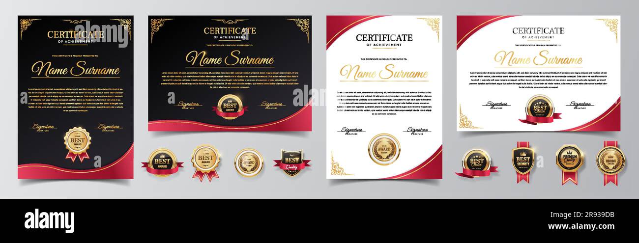 Diploma certificate templates set Stock Vector Image & Art - Alamy