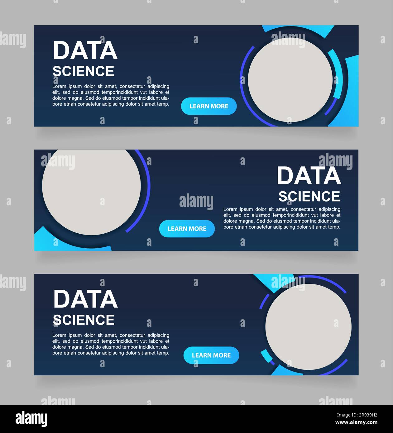 Instruments of data science development web banner design template ...