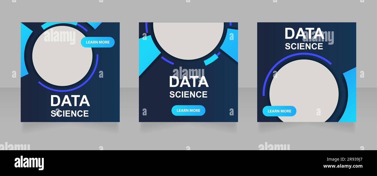 Data science technology study web banner design template Stock Vector ...