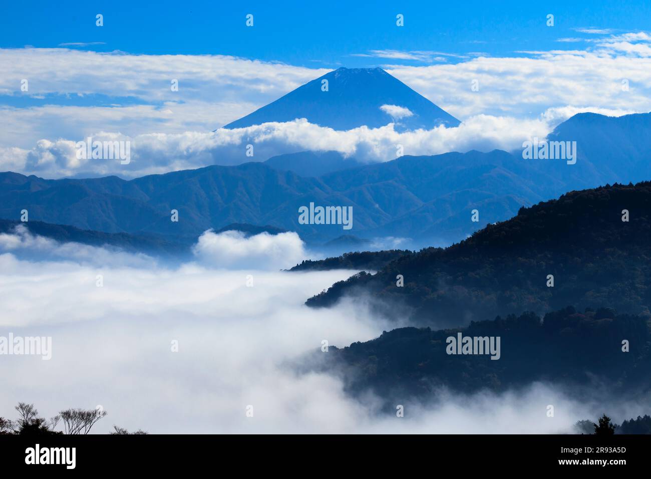 Sea of Clouds and Mt Stock Photo - Alamy
