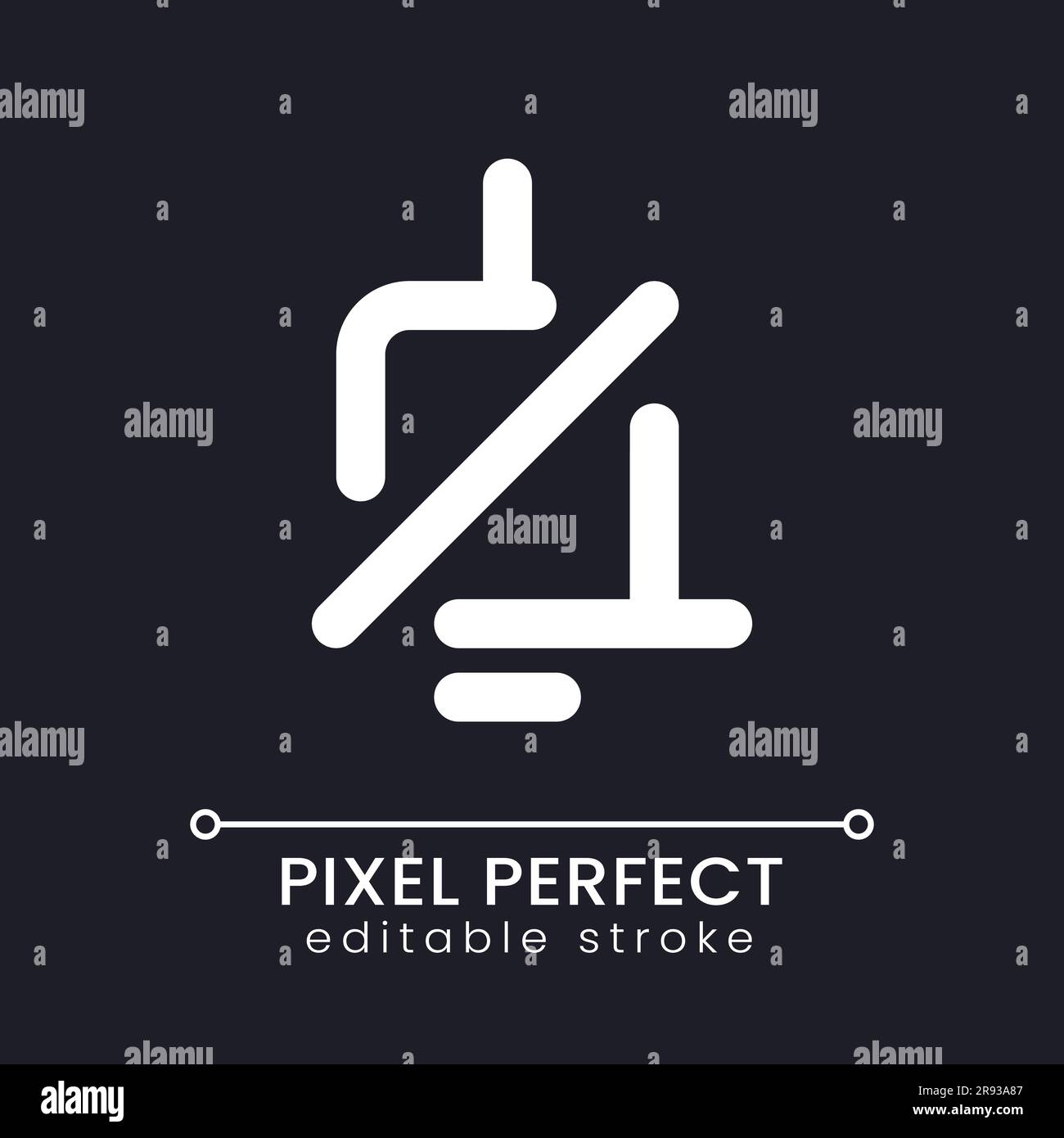 Mute notification sound pixel perfect white linear ui icon for dark theme Stock Vector Image ...