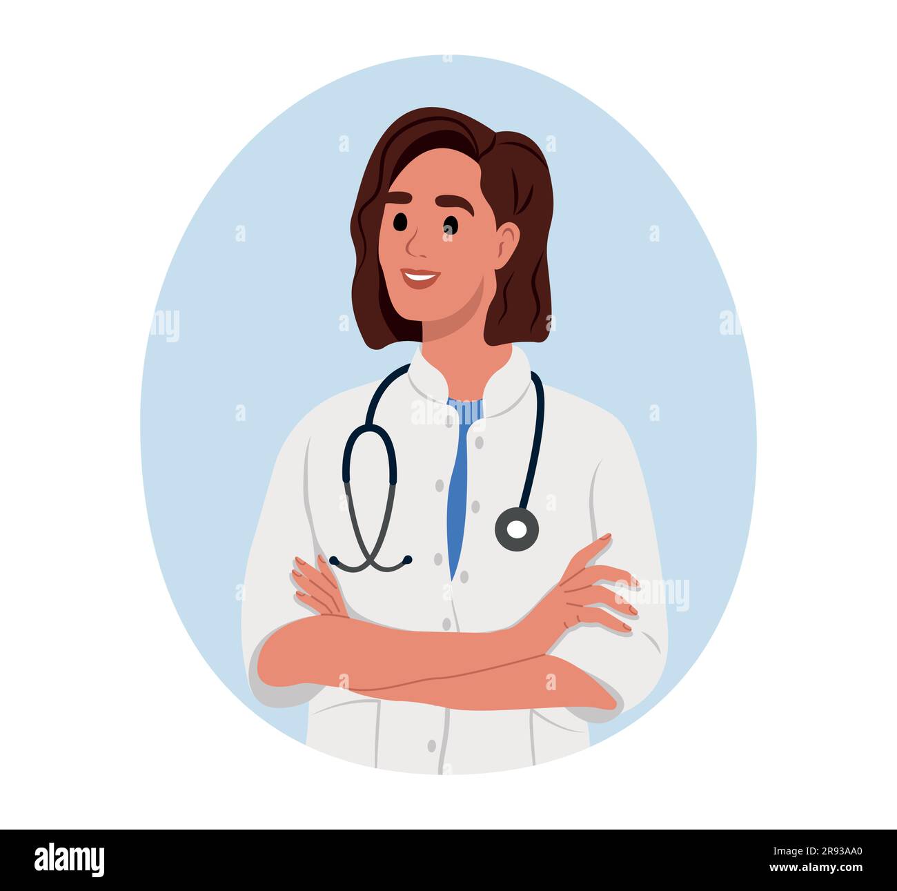 Avatar of a smiling female doctor, medical worker Stock Vector Image ...