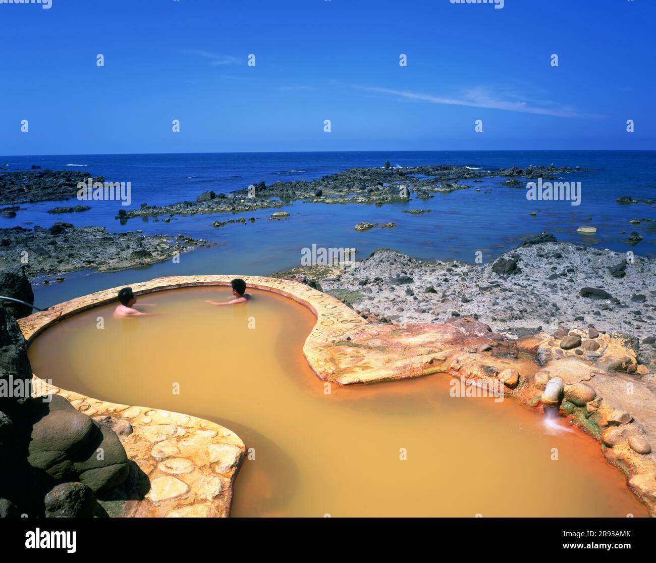 Open-air bath at Furofushi Onsen Stock Photo - Alamy