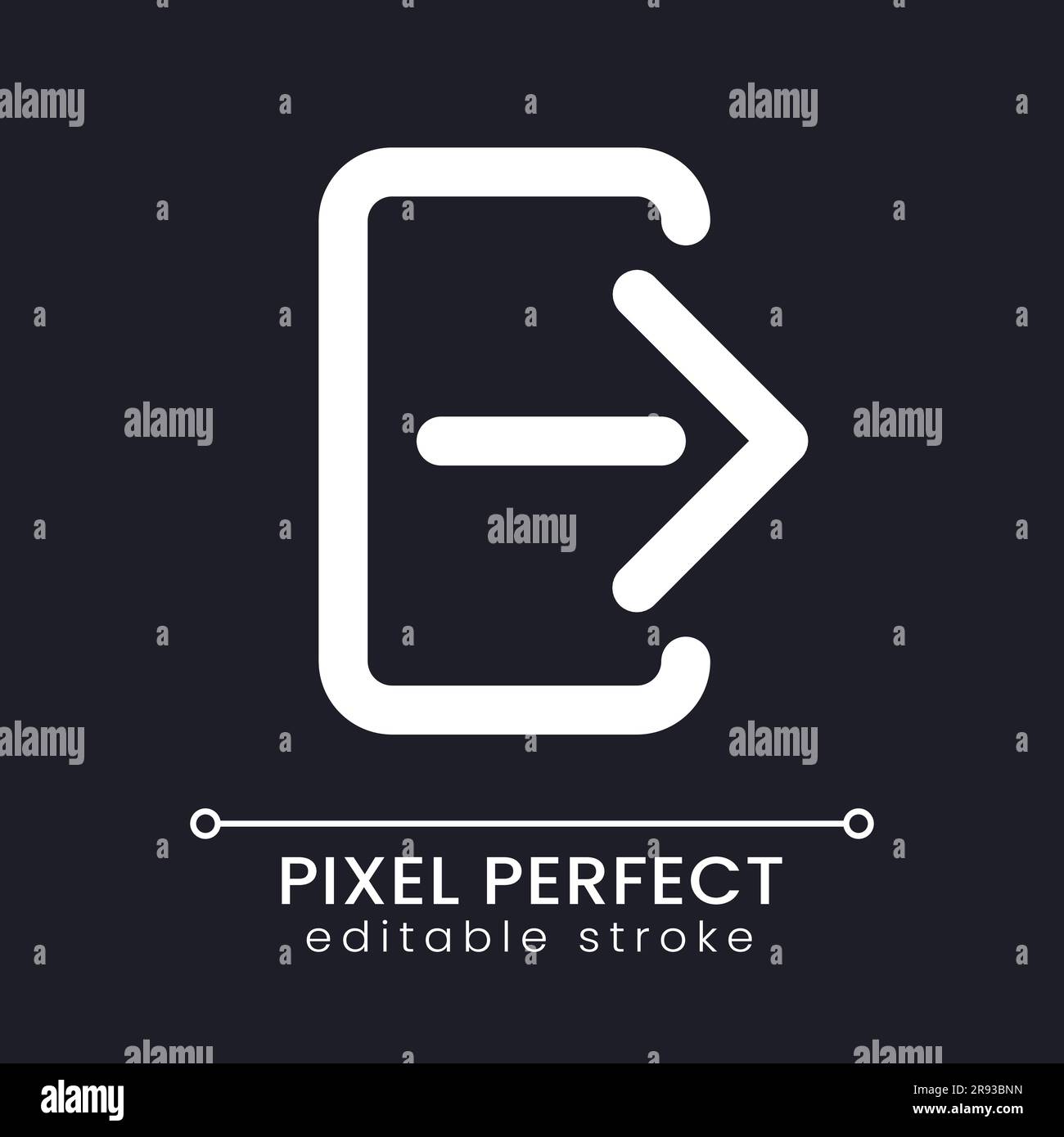 Logout pixel perfect white linear ui icon for dark theme Stock Vector ...