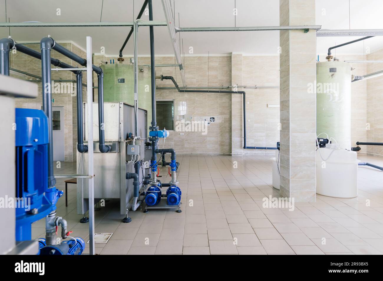 New boiler station, boiler room, engine room. Technical equipment Stock ...