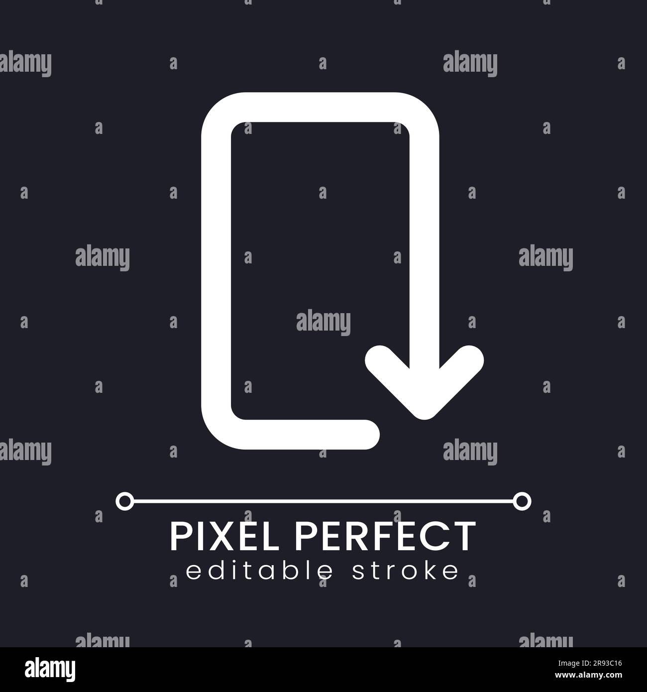 Reply pixel perfect white linear ui icon for dark theme Stock Vector ...