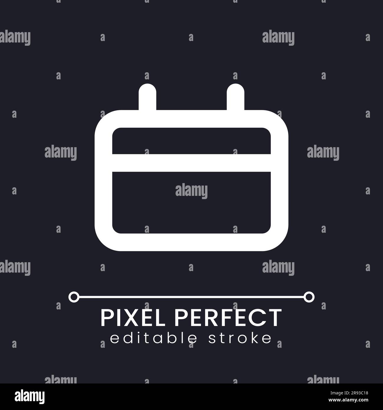 Calendar pixel perfect white linear ui icon for dark theme Stock Vector ...
