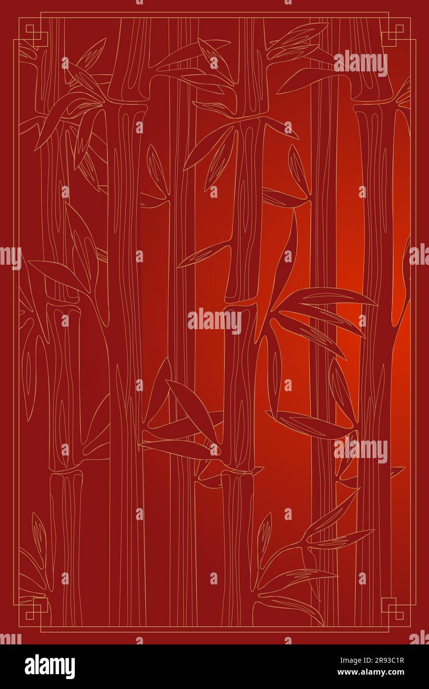 Natural bamboo fence vertical Stock Vector Images - Alamy