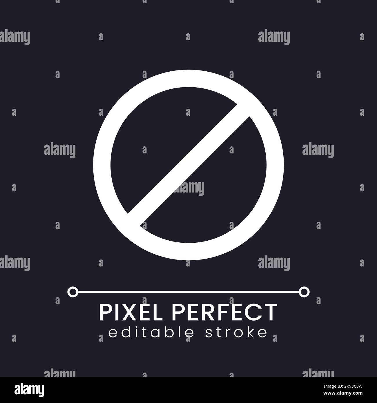 Stop sign pixel perfect white linear ui icon for dark theme Stock ...