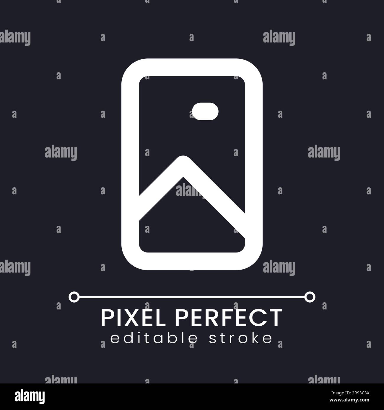 Vertical picture pixel perfect white linear ui icon for dark theme Stock Vector Image & Art - Alamy