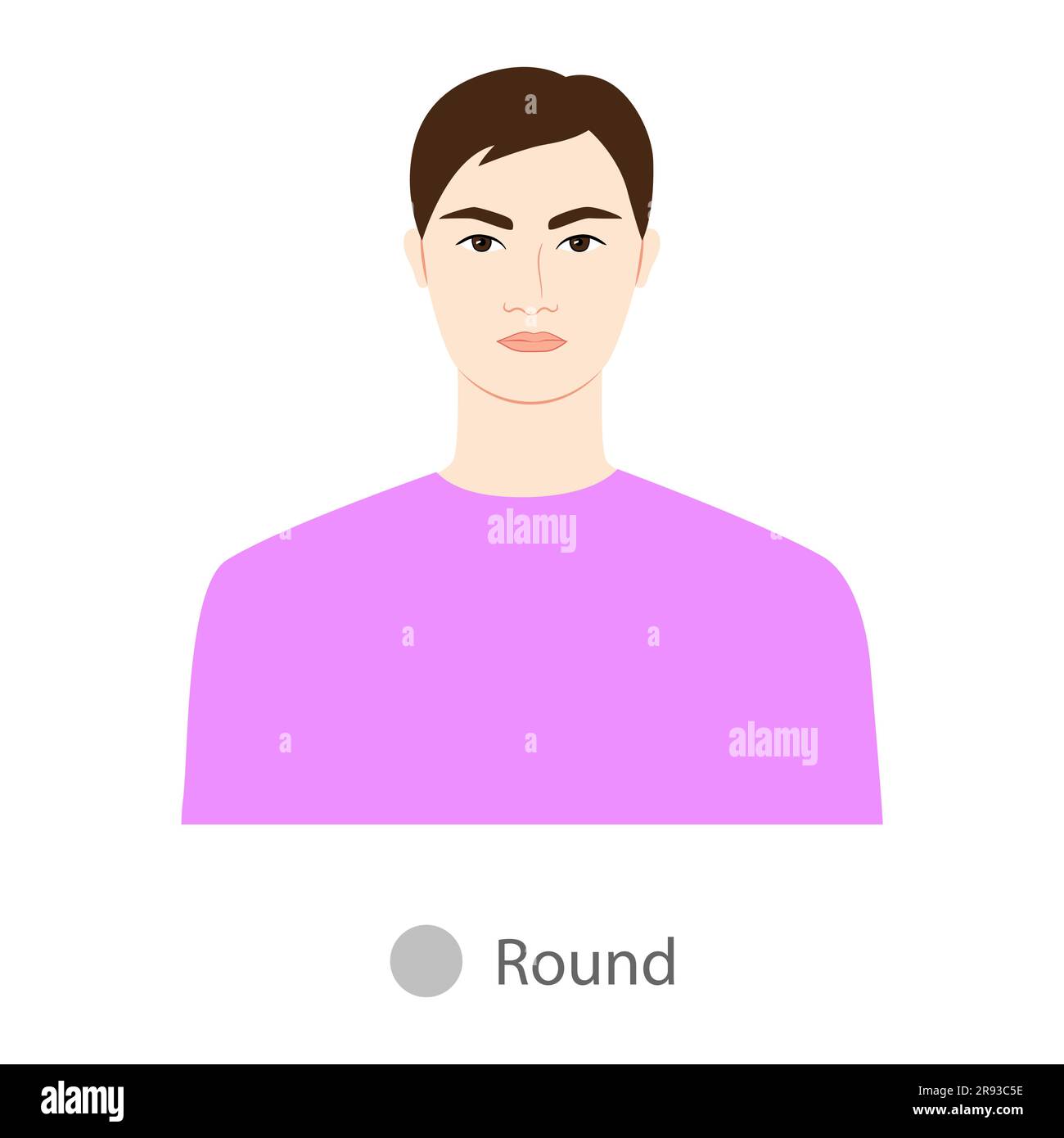 Men face round shape type with text diagram. Male Vector illustration ...