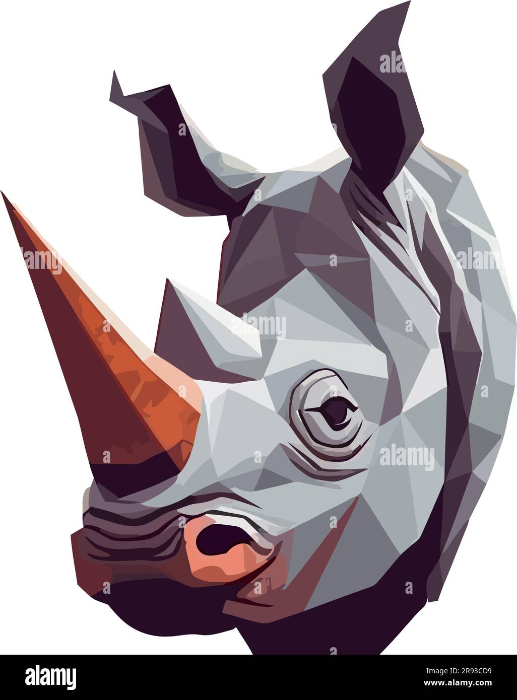Cute rhinoceros mascot face over white Stock Vector Image & Art - Alamy