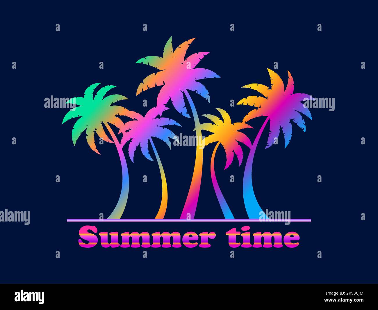 Tropical palms in sunrise sun Stock Vector Images - Alamy
