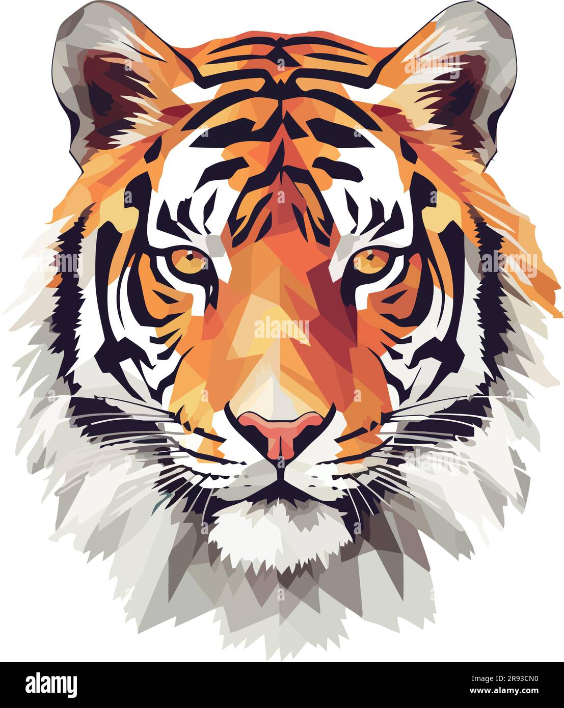 Bengal tiger face over white Stock Vector Image & Art - Alamy