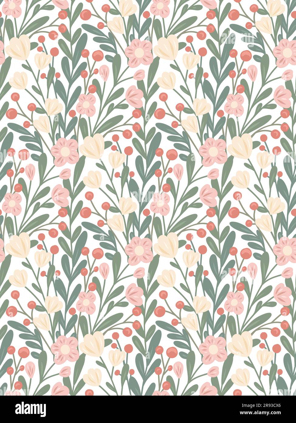 Vector rural ditsy pattern. Seamless shabby chic texture. Background ...
